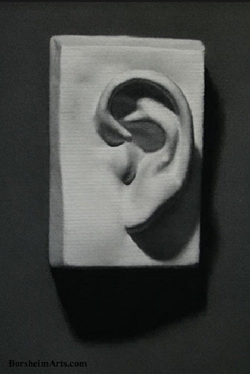 Ear Cast Academy Art School Study Charcoal Drawing – Borsheim Arts